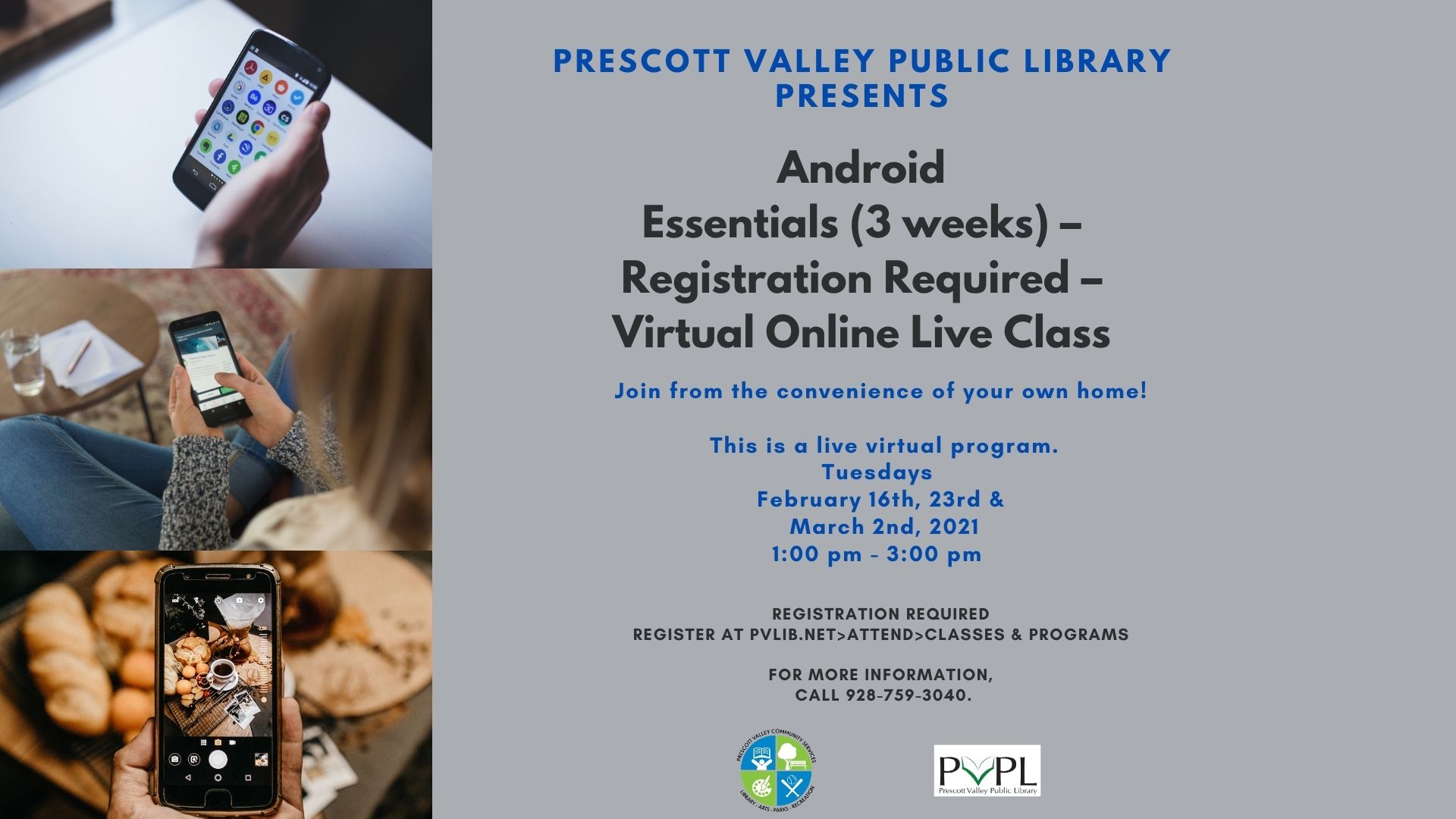 Android Essentials (3 weeks) – Registration Required – Virtual Online Live Class | Yavapai ...